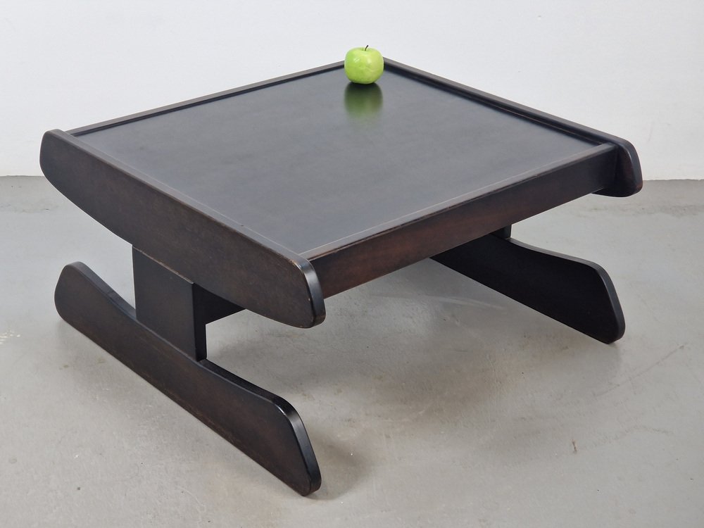Vintage Postmodern Brutalist Wenge Coffee Table, 1970s for sale at Pamono