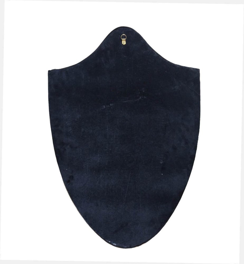 Italian Brass Wall Shield Mirror, 1960s for sale at Pamono