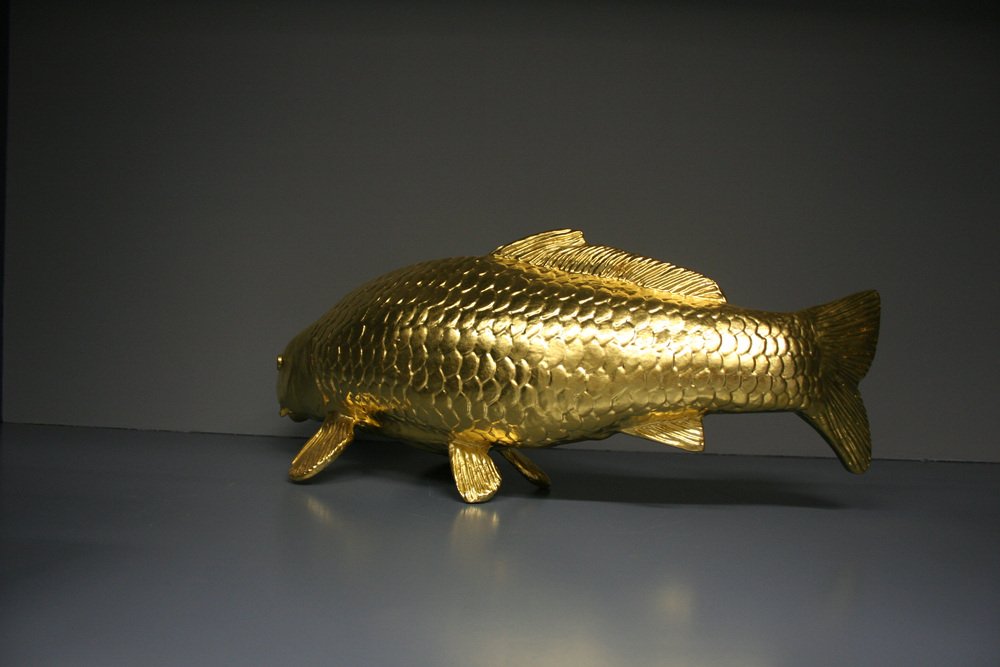 Carp Figure in 24 Karat Gilt, 2000s for sale at Pamono