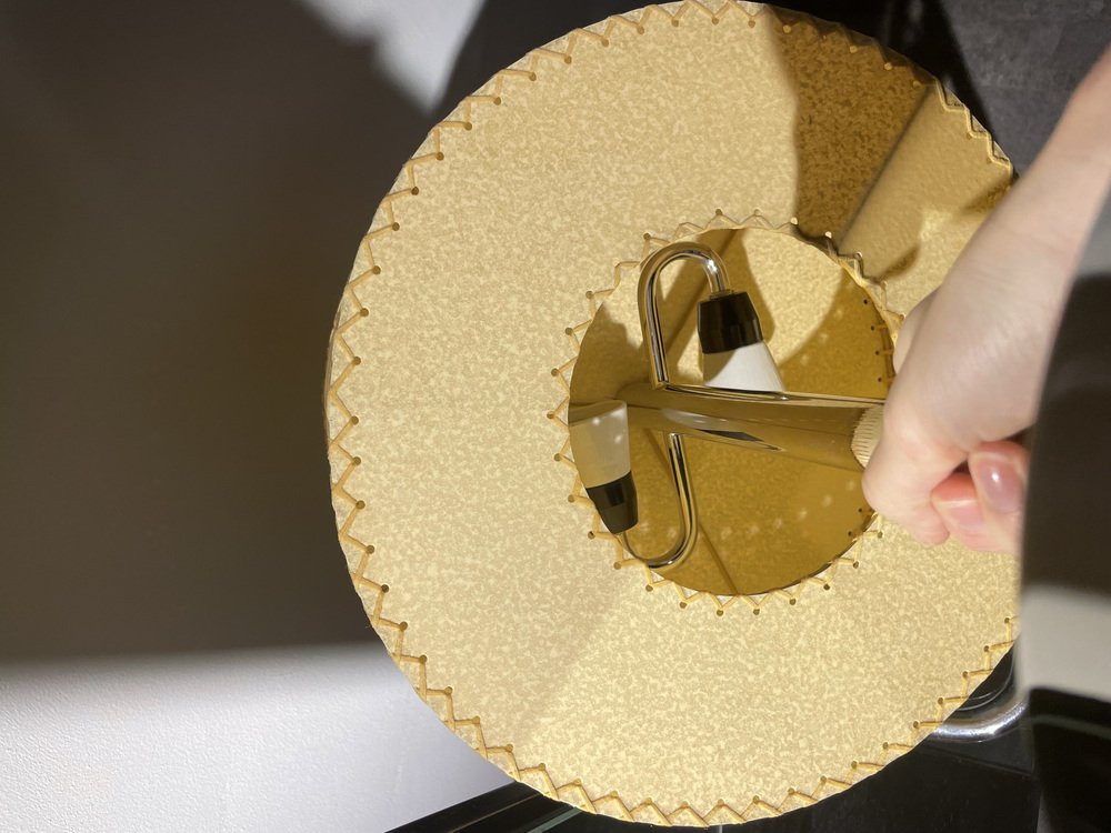 Vintage Desk Lamp with Papyrus Shade for sale at Pamono