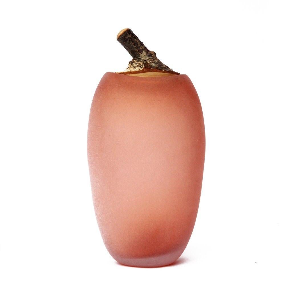 Peach Sandblast Branch Vase by Pia Wüstenberg for sale at Pamono