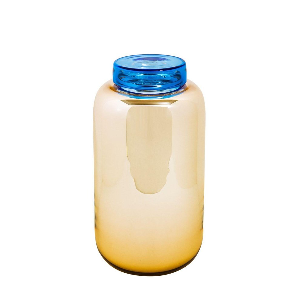 Container High Orange Blue Vase from Pulpo for sale at Pamono