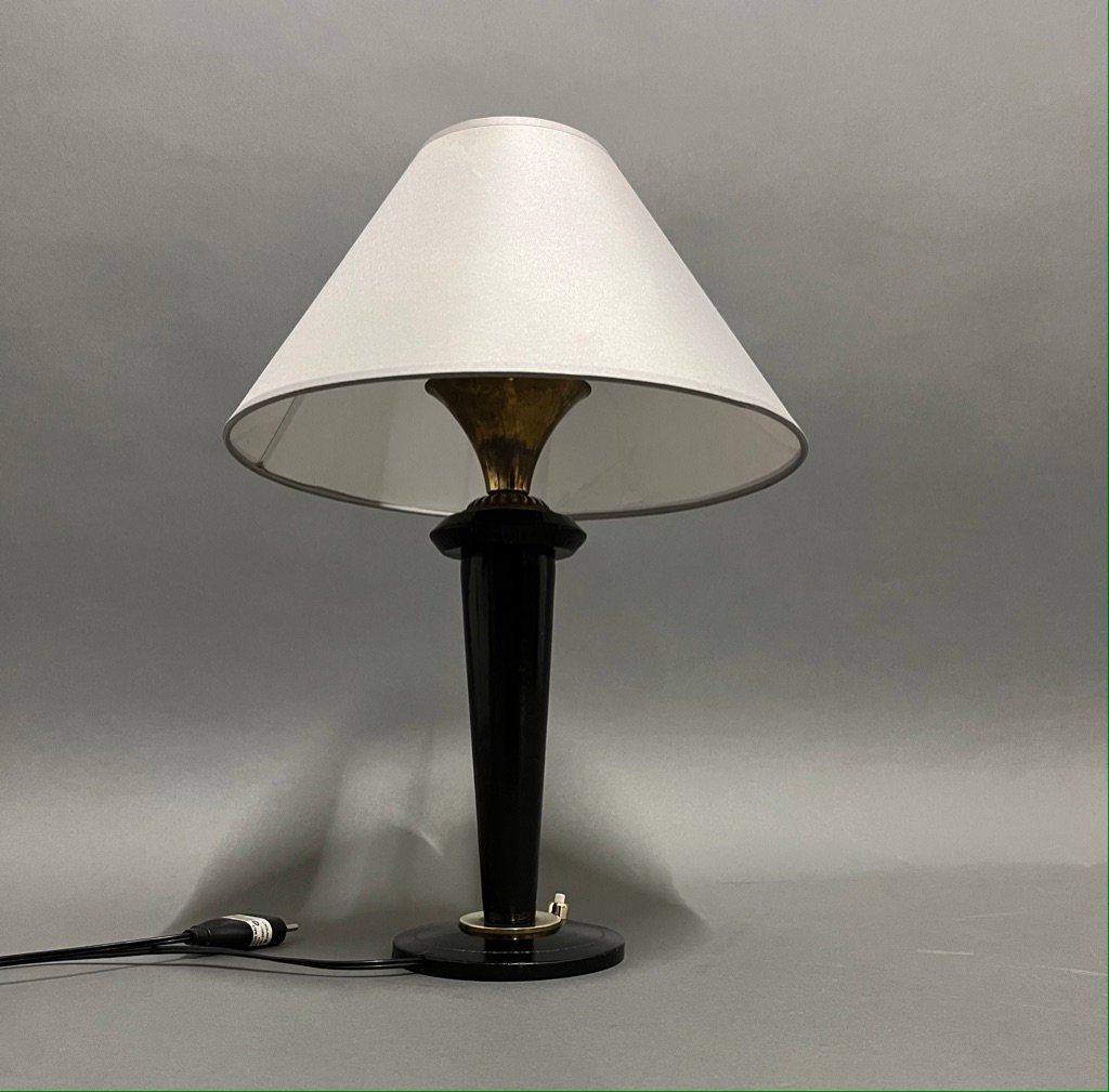 Leather Desk Lamp from Lancel, 1940s for sale at Pamono