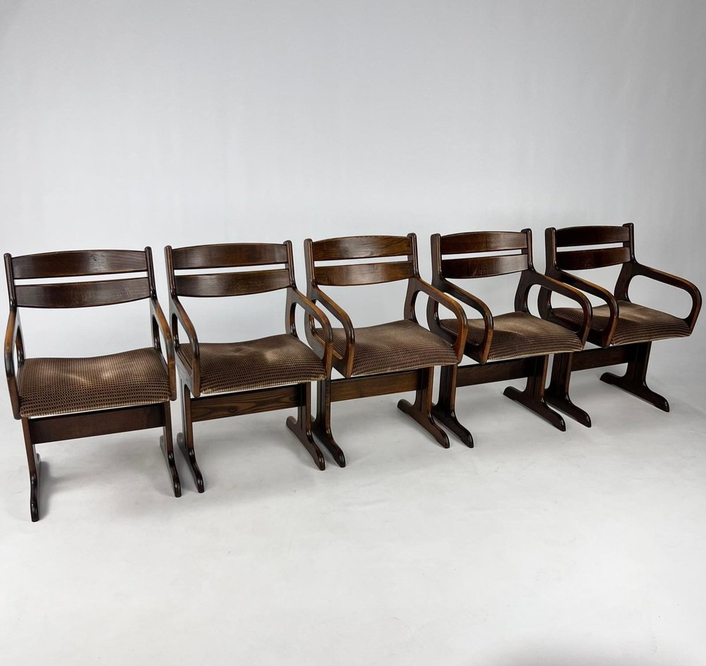 Dutch Brutalist Armchairs, 1970s, Set of 5 for sale at Pamono