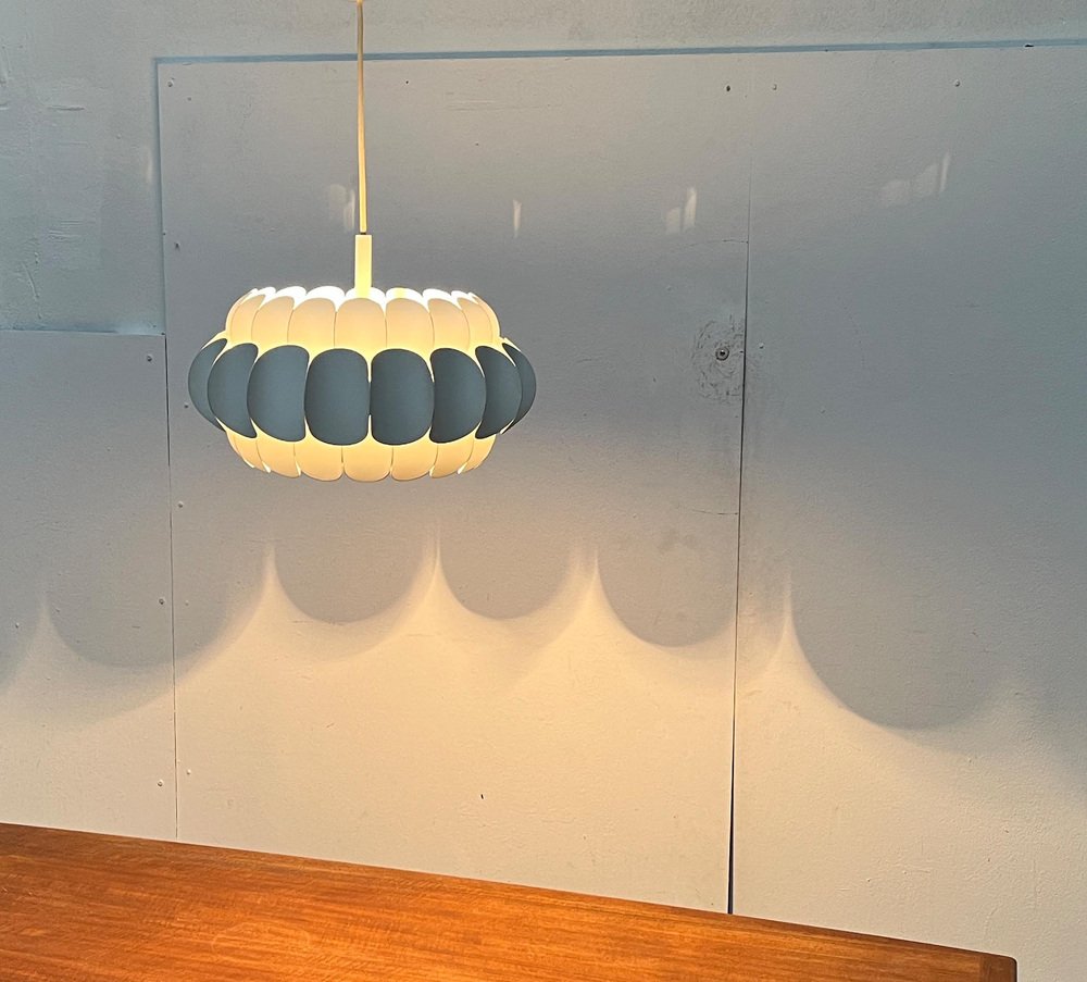 Mid-Century Swiss White Metal Pendant Lamp by H. Zender for Temde ...