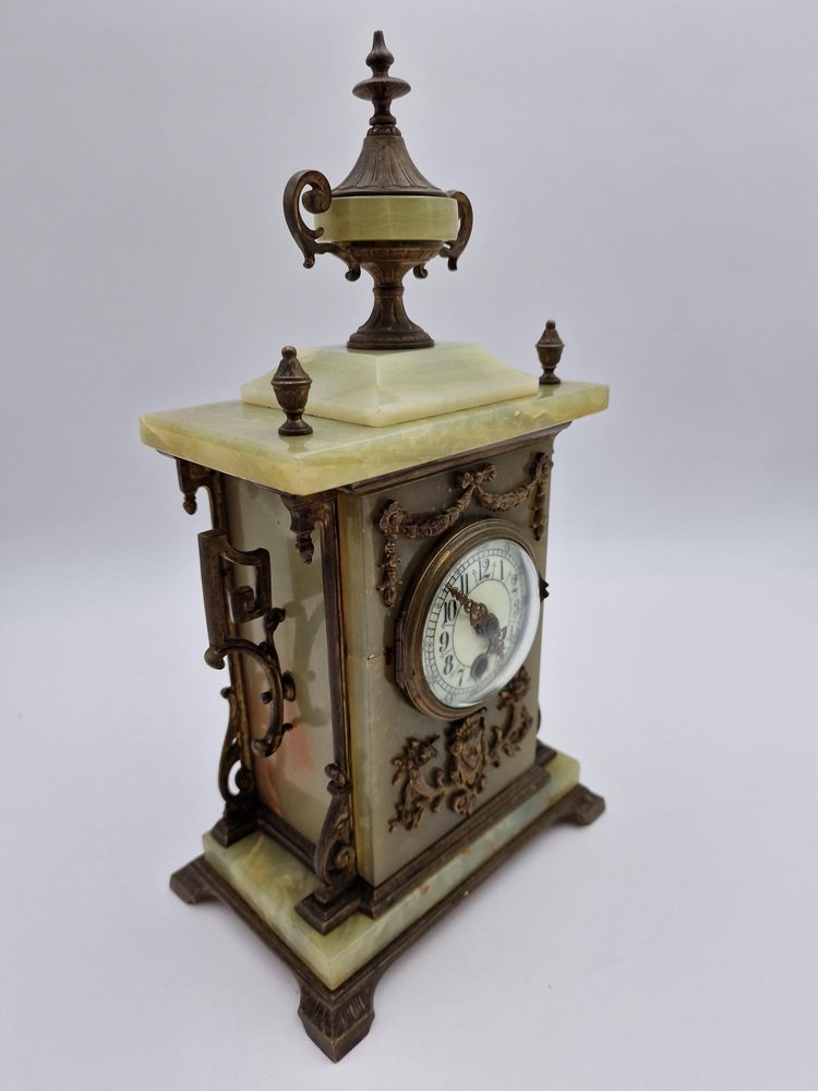 French Alabaster Clock, Early 20th Century for sale at Pamono
