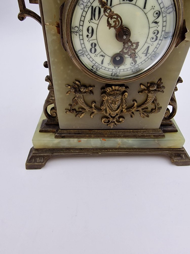 French Alabaster Clock, Early 20th Century for sale at Pamono