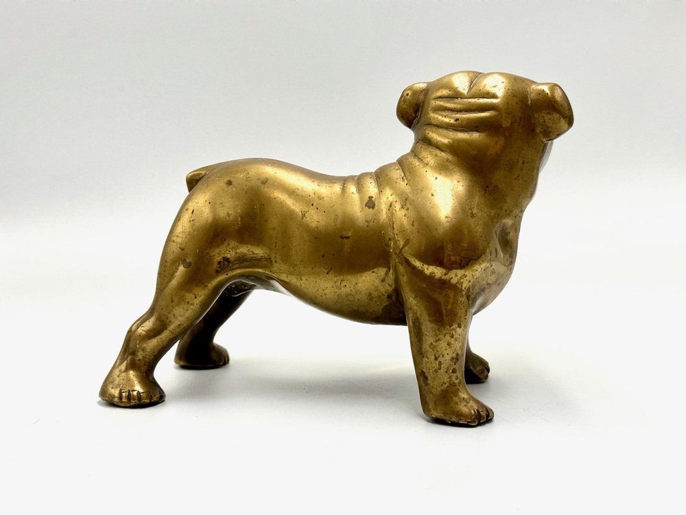 Brass Bulldog Paperweight or Statue, 1940s for sale at Pamono