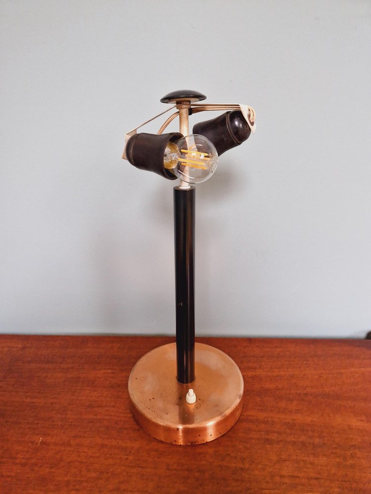 Large Bauhaus Style Copper Desk Lamp, 1950s for sale at Pamono