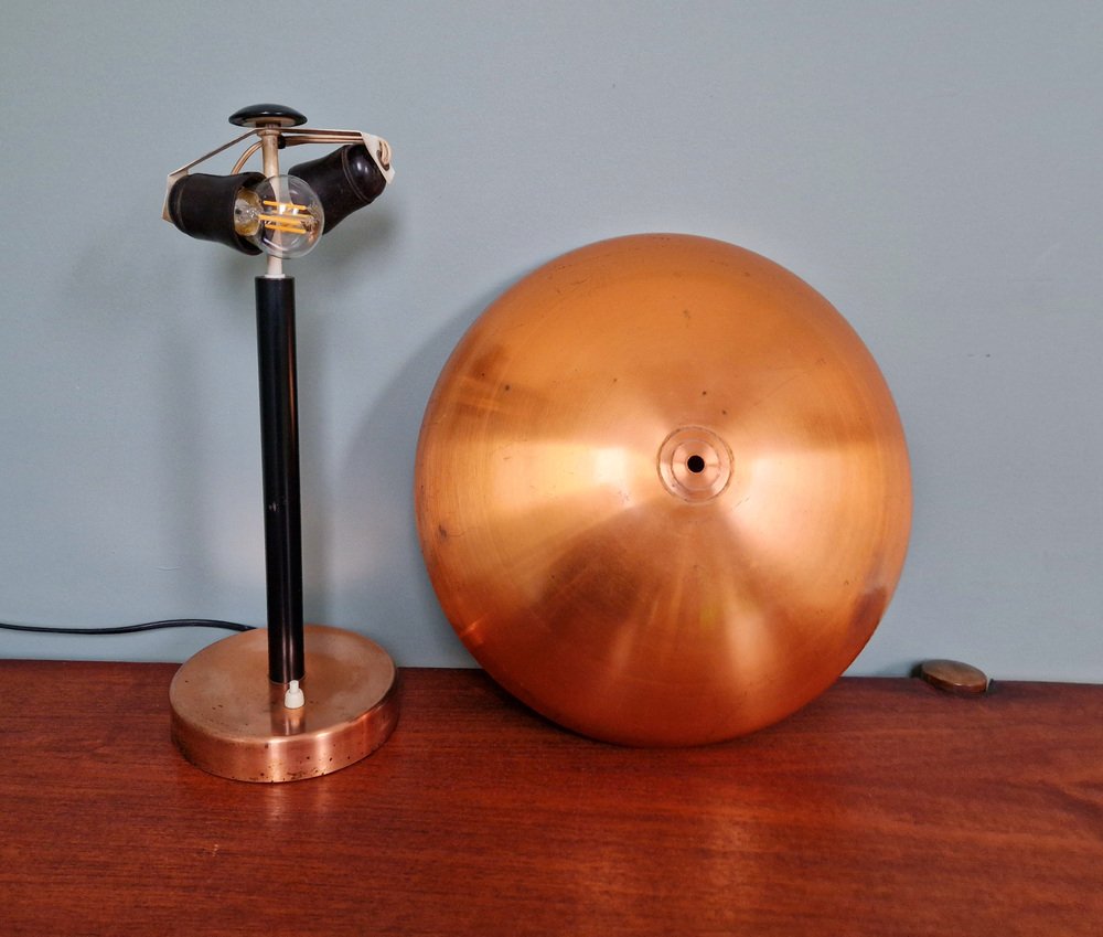 Large Bauhaus Style Copper Desk Lamp, 1950s for sale at Pamono