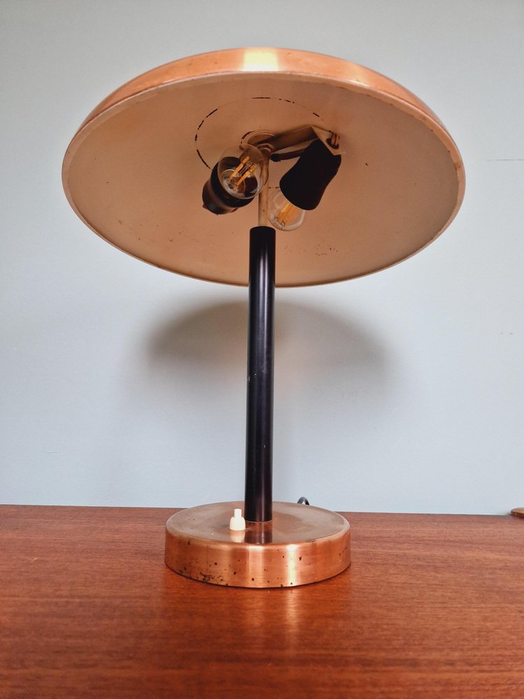 Large Bauhaus Style Copper Desk Lamp, 1950s for sale at Pamono