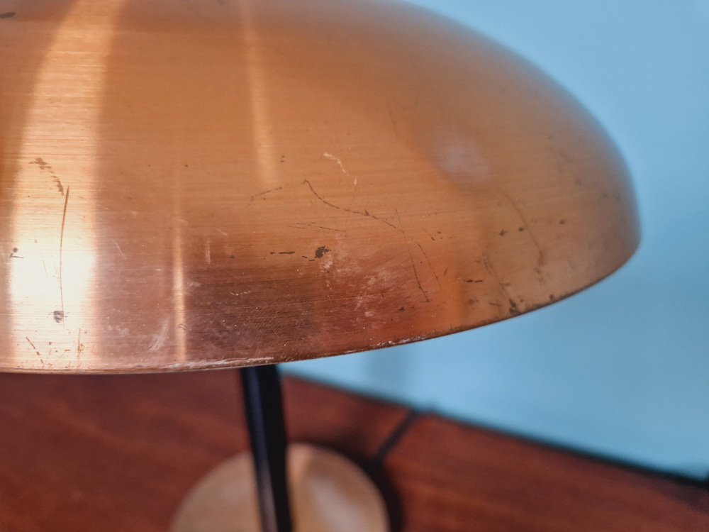 Large Bauhaus Style Copper Desk Lamp, 1950s for sale at Pamono