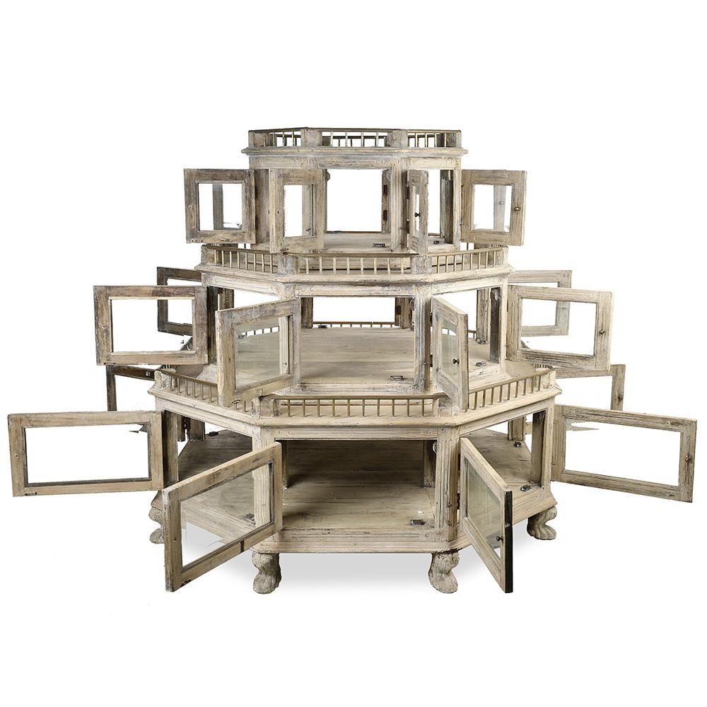 Monumental Octagonal Display Case in Teak for sale at Pamono