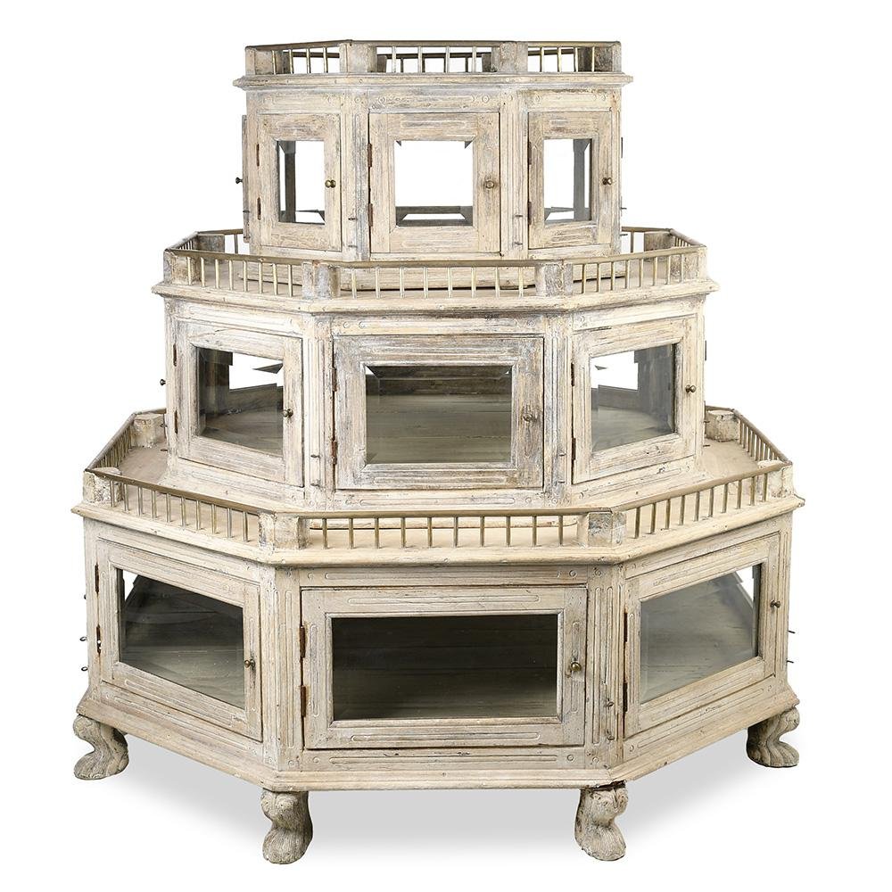 Monumental Octagonal Display Case in Teak for sale at Pamono