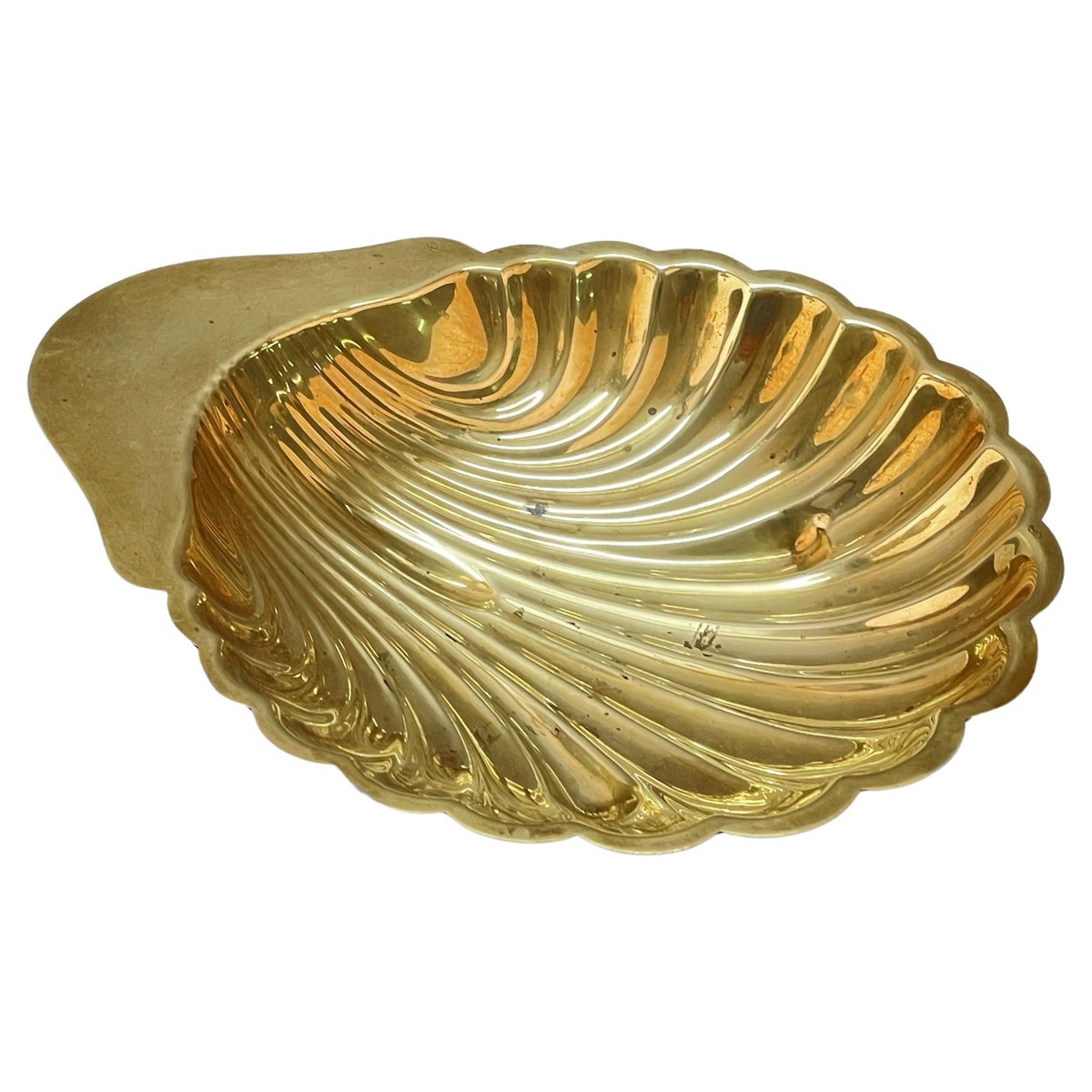 Mid-Century Italian Shell-Shaped Brass Bowl by Renzo Cassetti, 1960s ...