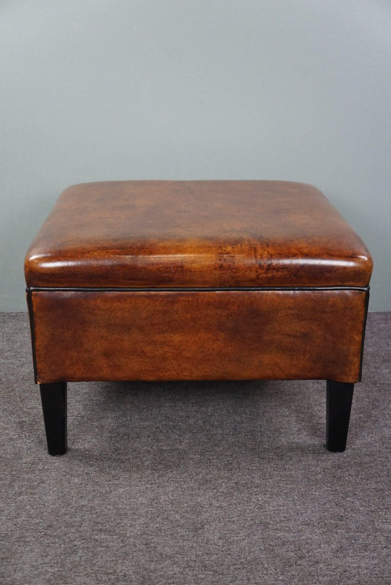 As Good as New Sheep Leather Hocker for sale at Pamono