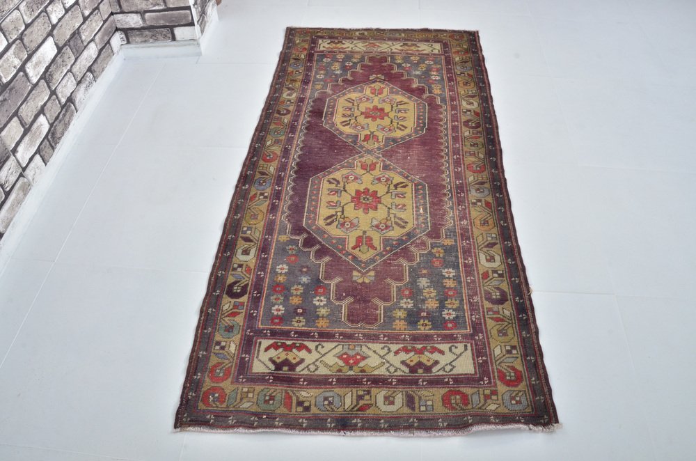 Nomadic Oushak Runner Rug, 1960s for sale at Pamono