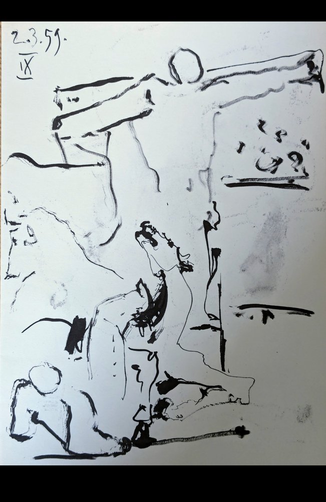 Pablo Picasso, 4 Sketches for Christ on the Cross and Horses with Bulls ...