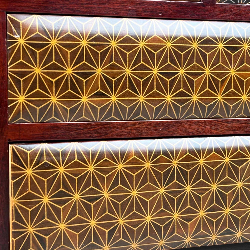 Small Shōwa Era Chest of Drawers with Hakone Inlay, Japan, 1960s for ...