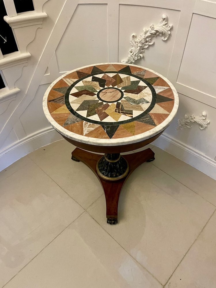 Victorian Circular Centre Table with Marble Top, 1860s for sale at Pamono