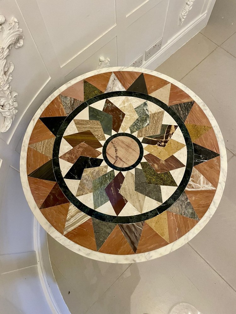 Victorian Circular Centre Table with Marble Top, 1860s for sale at Pamono