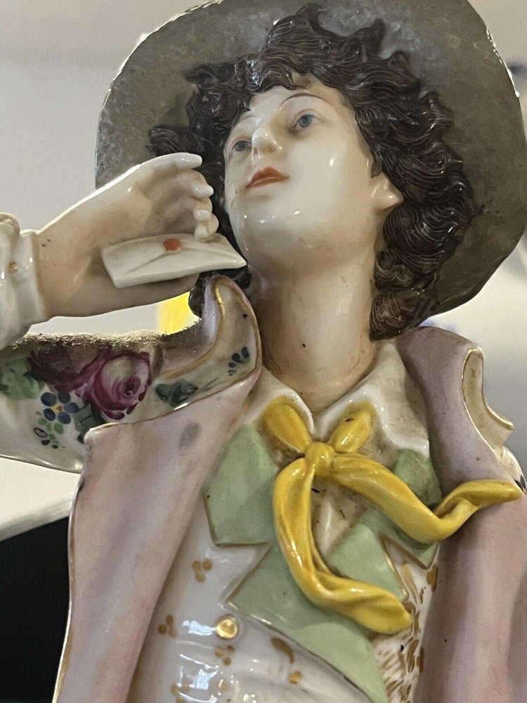 Antique Porcelain Figures, Set of 2 for sale at Pamono