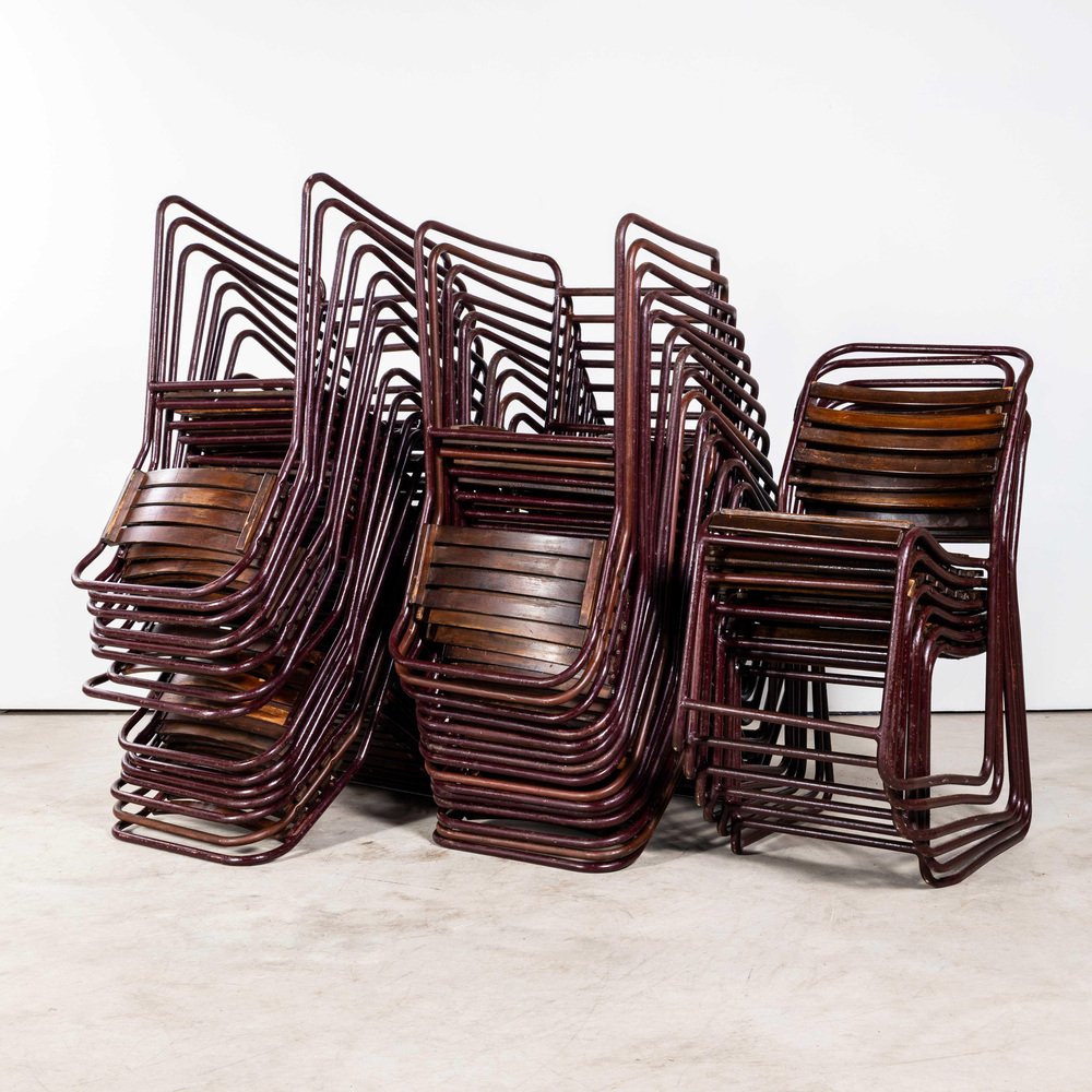 Vintage Tubular Metal Slatted Dining Chair from Cox, 1950s for sale at ...