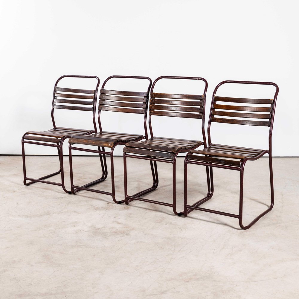 Vintage Tubular Metal Slatted Dining Chair from Cox, 1950s for sale at ...