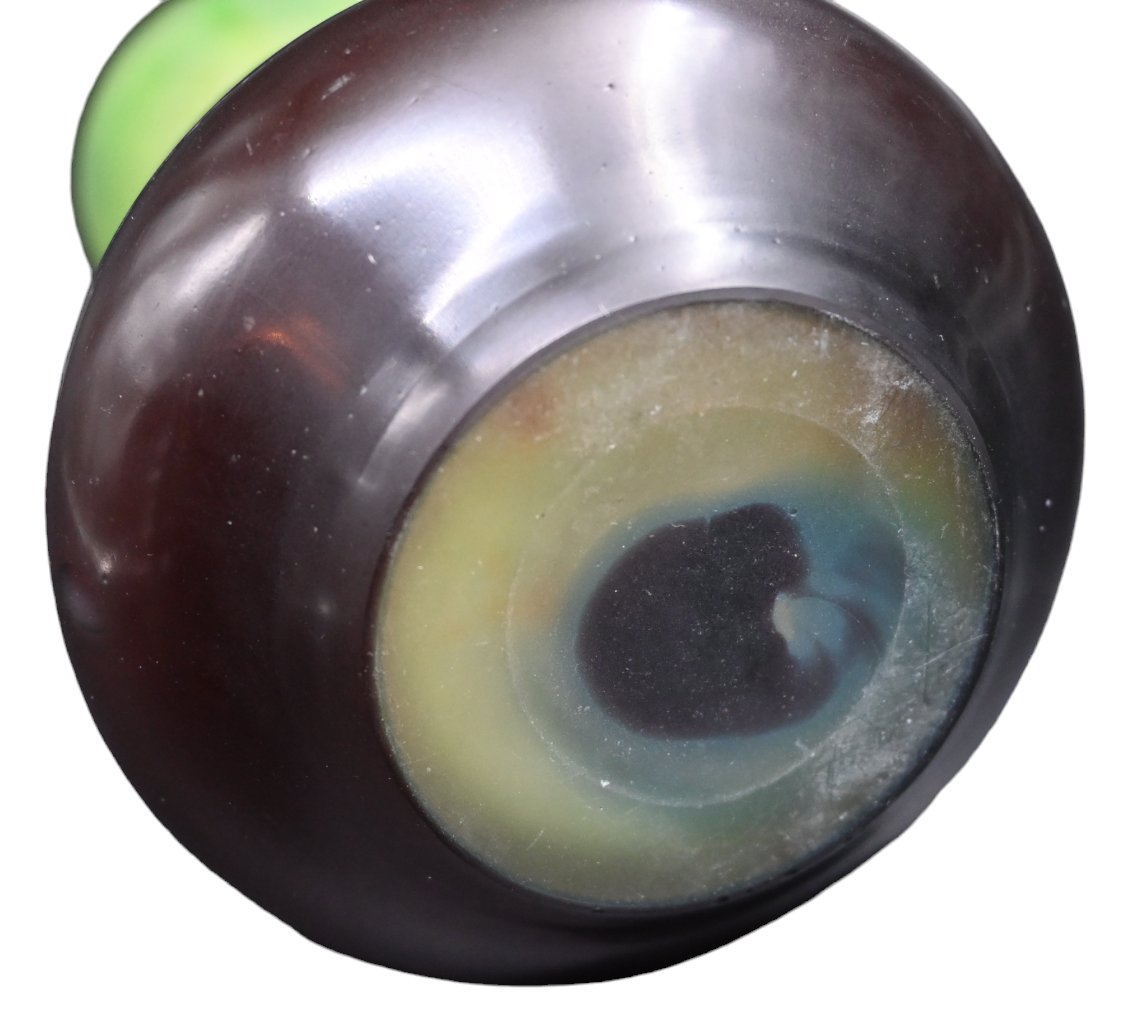 Art Deco Glass Paste Vase with Grasshopper Decor for sale at Pamono