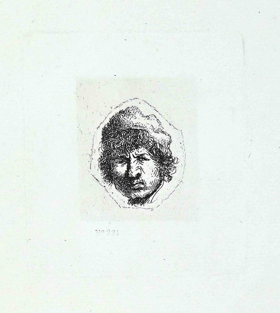 Charles Amand Durand after Rembrandt, Self-Portrait, Stuurs kKijkend, Engraving, 19th Century ...