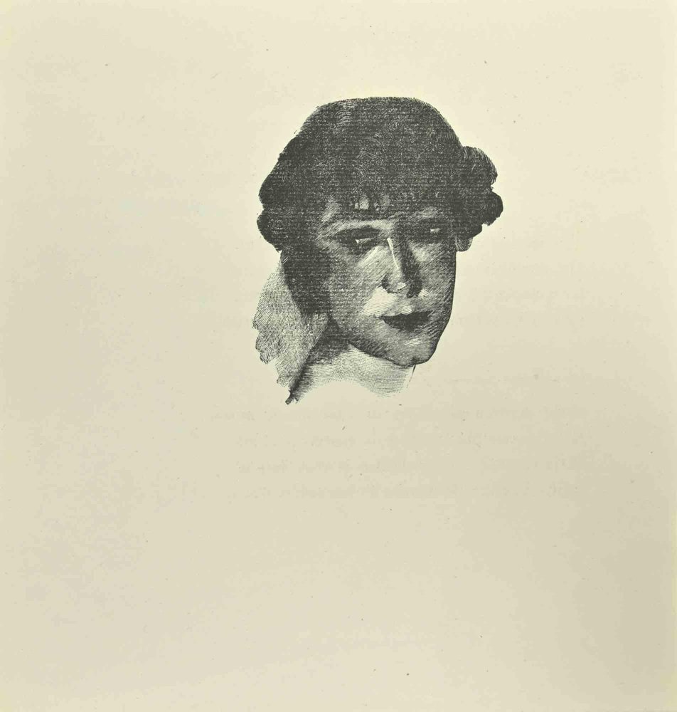 After Jean Paul Sauget, Portrait, 1921, Woodcut for sale at Pamono