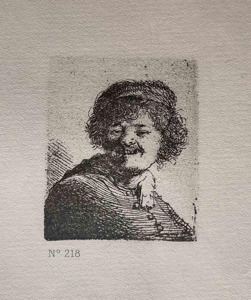 Charles Amand Durand after Rembrandt, Self-Portrait in a Cap, Laughing, Engraving, 19th Century ...