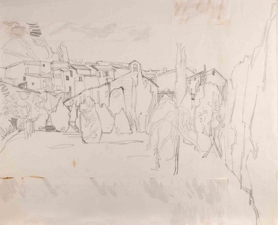 Reynold Arnould, Cityscape, 1970s, Drawing for sale at Pamono