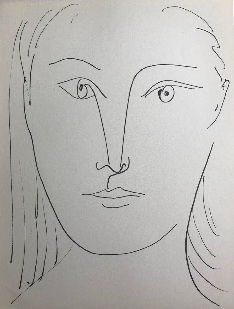 Pablo Picasso, Woman portrait, 1957, Lithograph for sale at Pamono