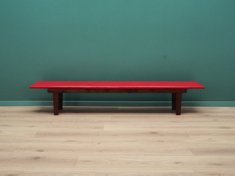 Danish Red Eco Leather Bench, 1990s for sale at Pamono