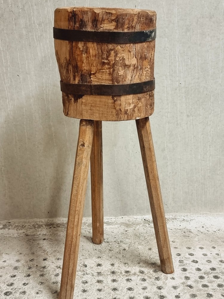 Vintage Chopping Block Side Table in Chestnut, 1950s for sale at Pamono