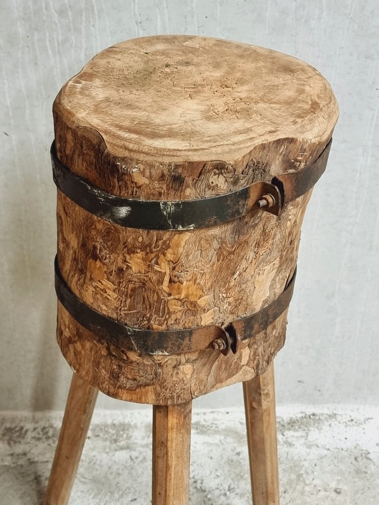 Vintage Chopping Block Side Table in Chestnut, 1950s for sale at Pamono