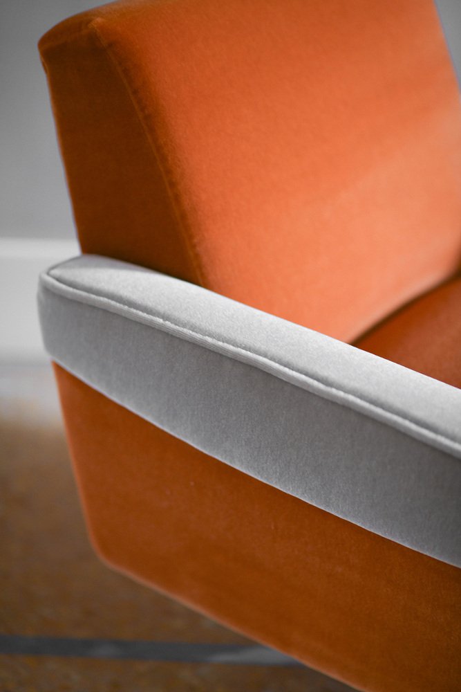 Vintage Swivel Armchairs in Dedar Fabric, 1950s, Set of 2 for sale at ...