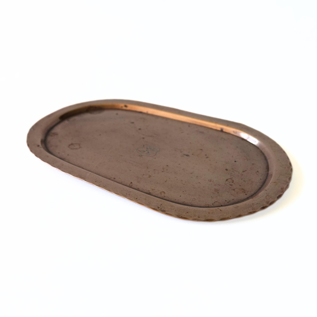Small Copper Oval Tray with Arrows and Crown Engraving, Sweden, 1900s ...