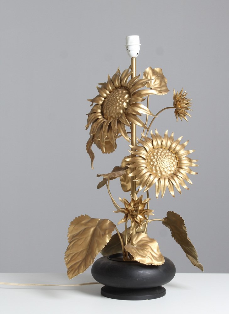 Vintage Sunflower Table Lamp, 1980s for sale at Pamono