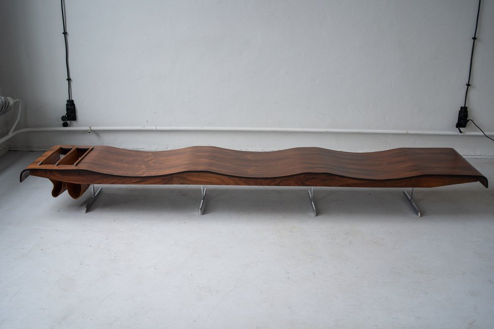 Vintage Onda Bench with Magazine Rack by Jorge Zalszupin for Atelier ...