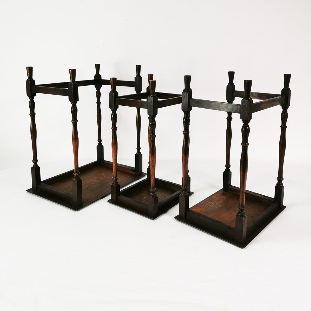 Antique Slide-in Side Tables, England, 1920s, Set of 3 for sale at Pamono