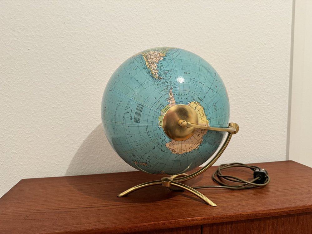Vintage Glass Earth Globe by Paul Ostergaard 1950s for sale at Pamono