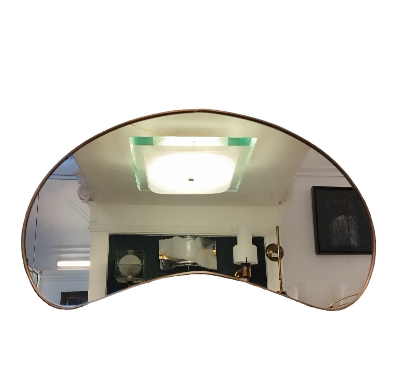 Freeform Brass Wall Mirror by Gio Ponti, Italy 1950s for sale at Pamono