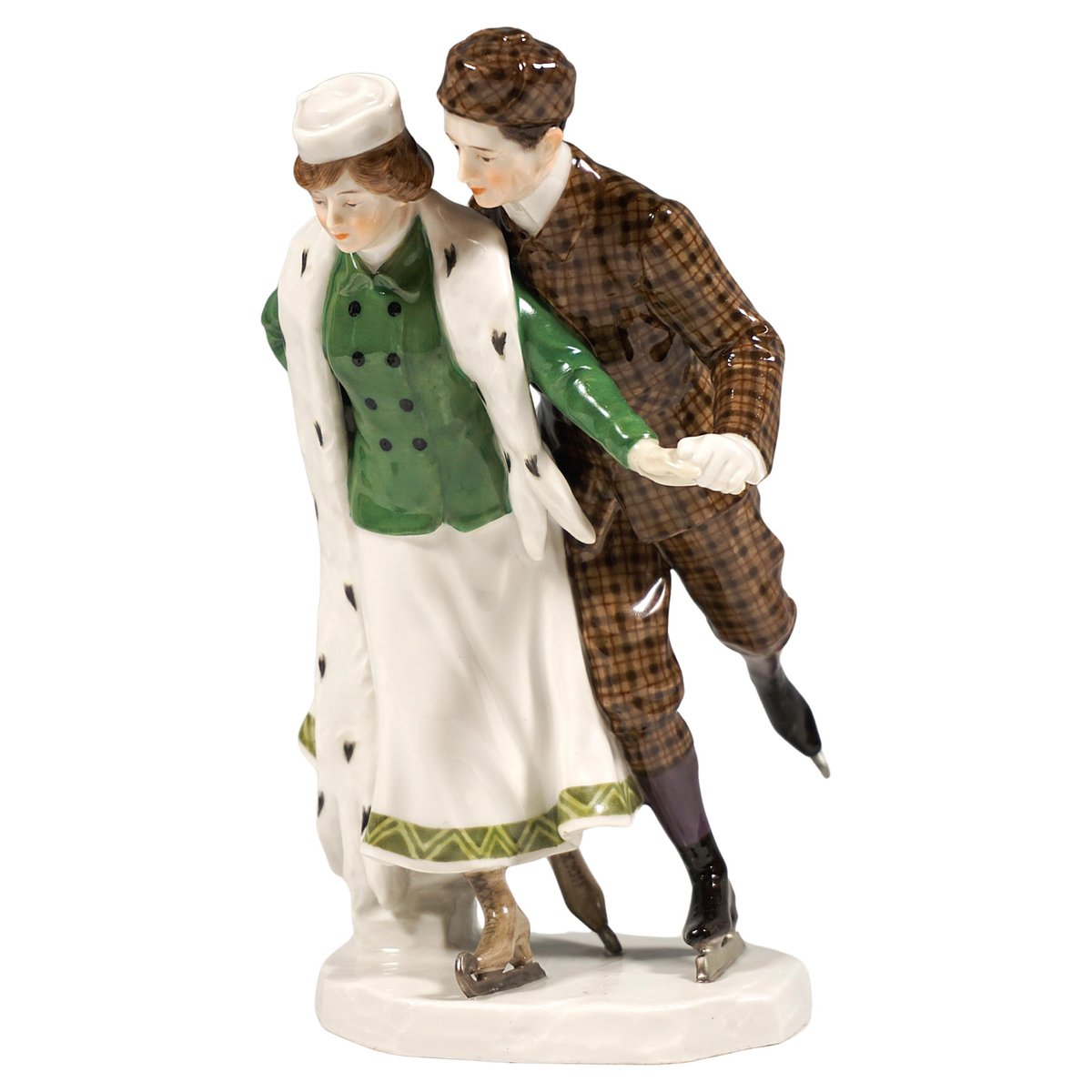 Art Nouveau Ice-Skater Figurine attributed to Alfred Koenig, Germany ...