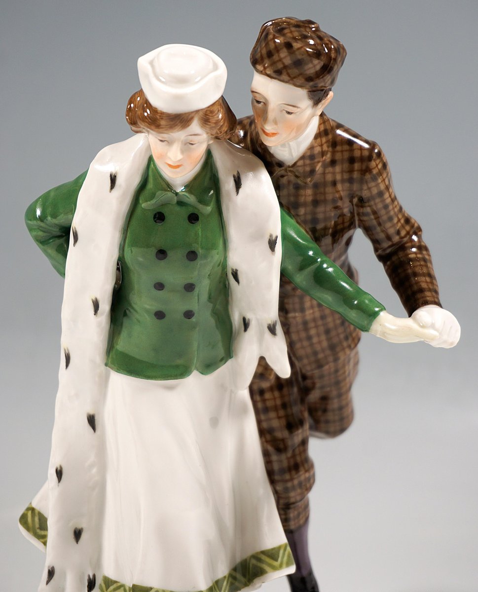 Art Nouveau Ice-Skater Figurine attributed to Alfred Koenig, Germany ...