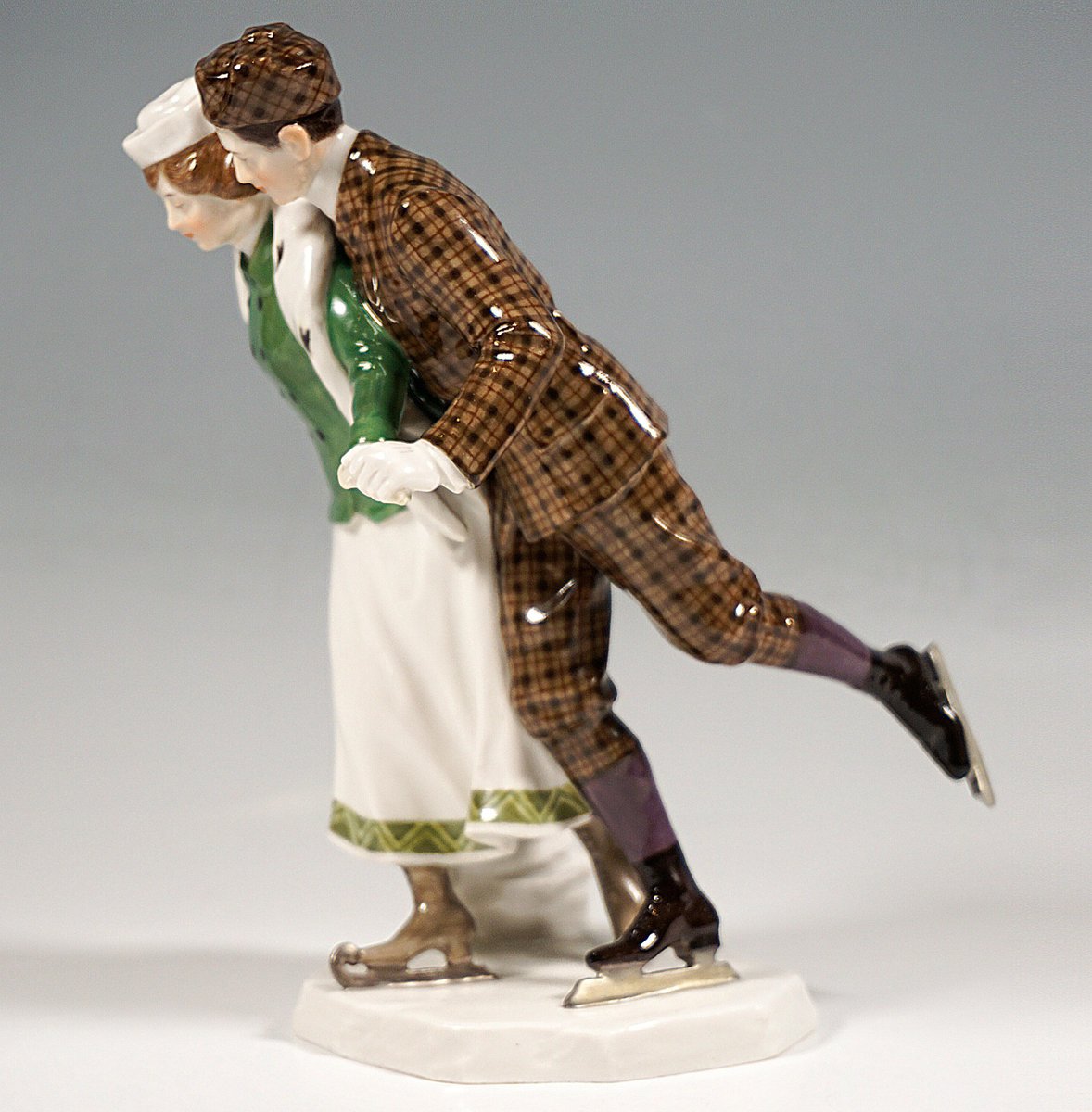 Art Nouveau Ice-Skater Figurine attributed to Alfred Koenig, Germany ...