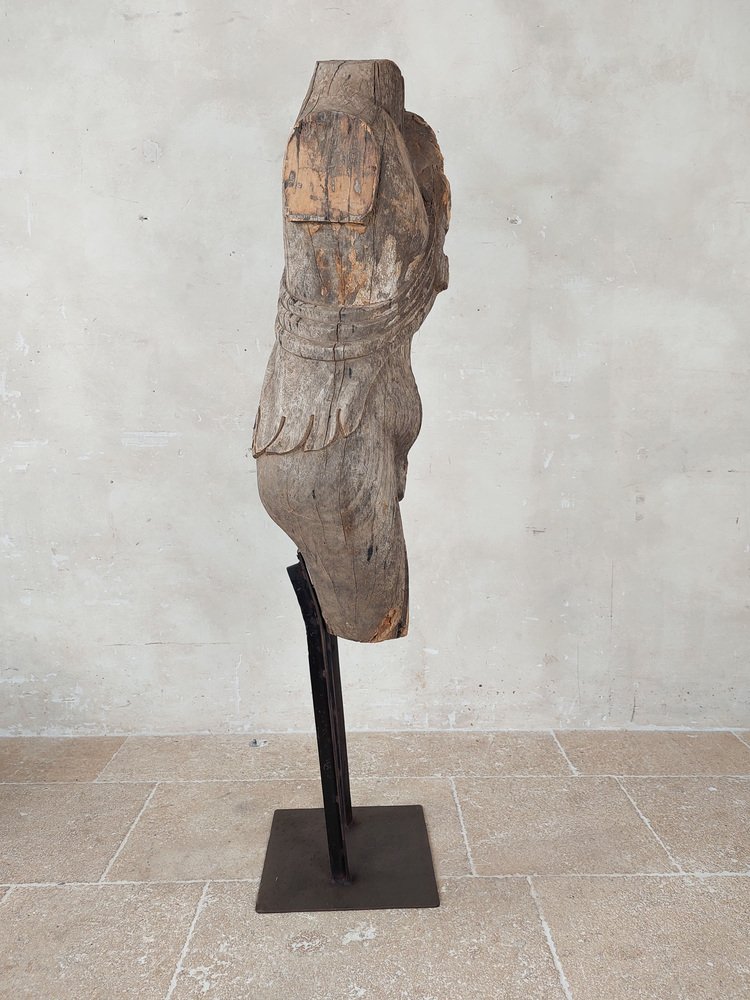 Wood Carving of a Male Torso, 1800s for sale at Pamono