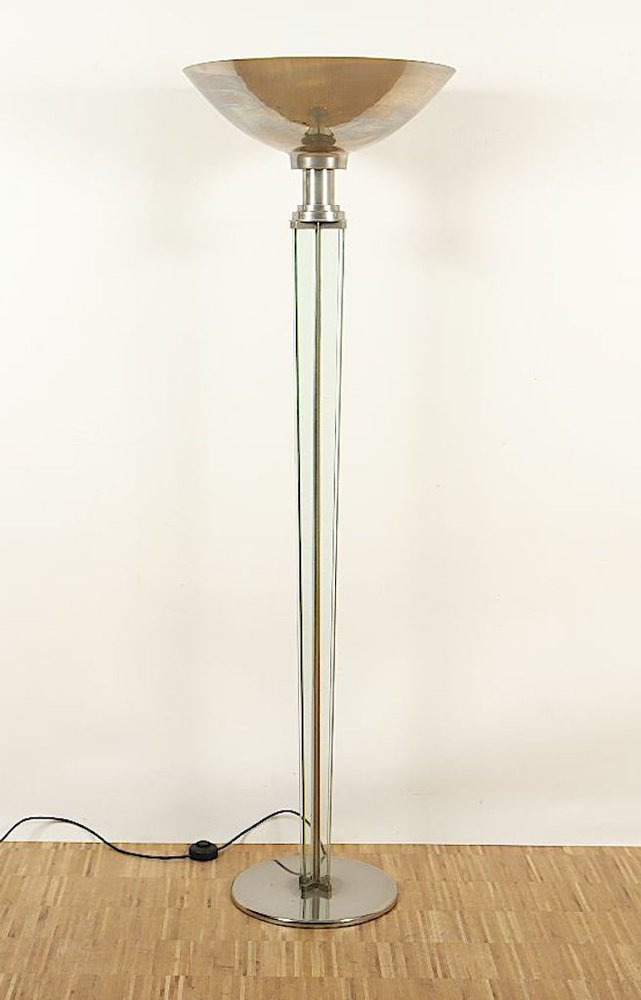 Französische Art Deco Stehlampe im Stil von Jacques Adnet, 1930er bei Pamono kaufen