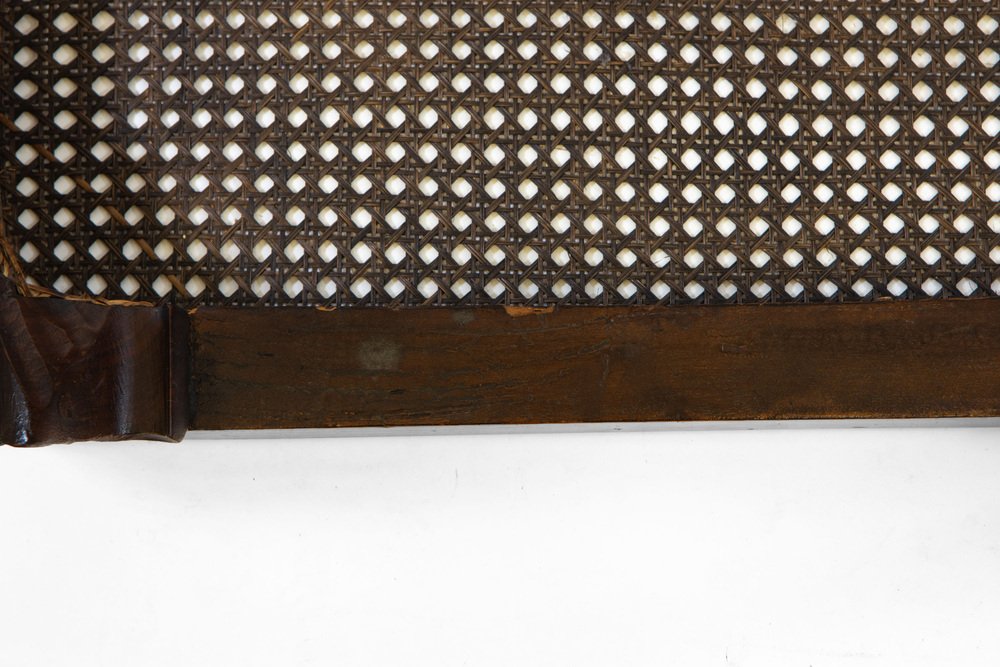 English Walnut & Cane Window Seat on Claw & Ball Legs, 1890s for sale ...